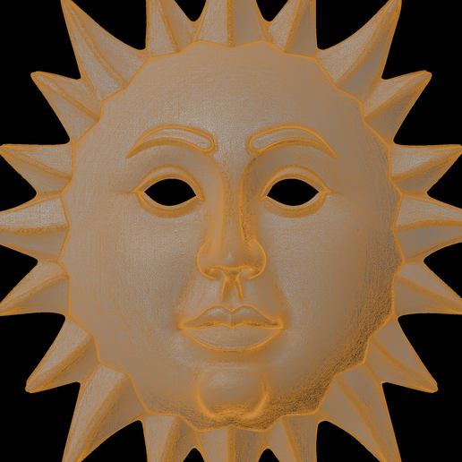 ☀️ Sun Face Wall Decor Model・ 3D File for 3D printing・Cults