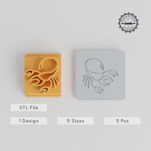 ♏ Scorpio Stamp Tile Set, 5 Sizes 20-40mm, Zodiac & Astrology Design ...
