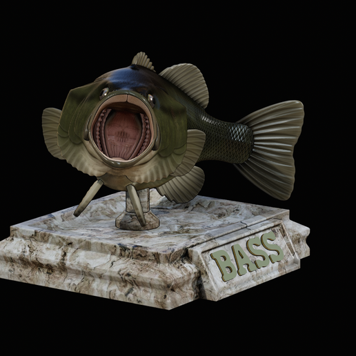 🐠 fish Largemouth Bass / Micropterus salmoides trophy statue detailed ...