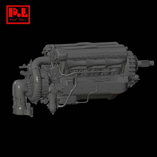 ️ Rolls-Royce Merlin V12 engine・ STL File for 3D printing・Cults