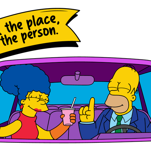 💃 Homer and Marge Eating and Dancing in the Car Key Chain・Archivo STL ...
