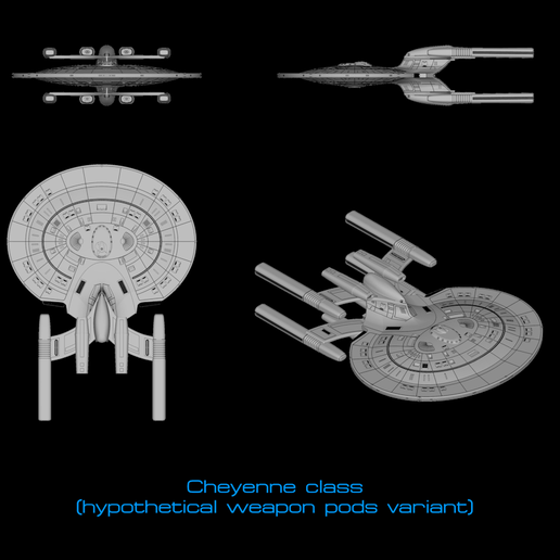 ⭐ Cheyenne class - Star Trek starship parts kit expansion・Free STL File ...