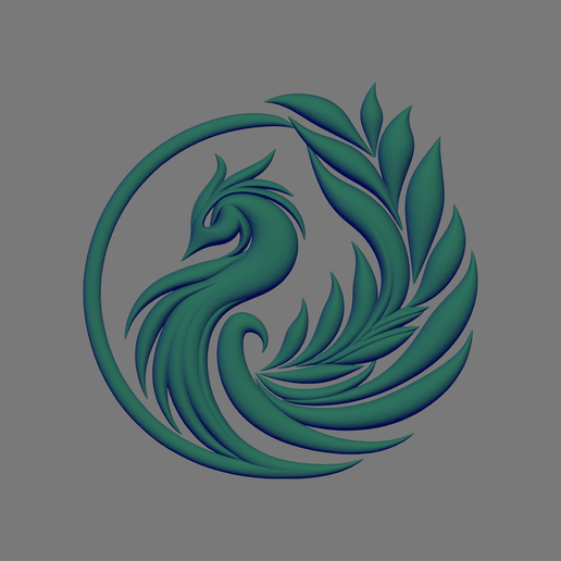 🦅 Stylized Round Logo of a Phoenix Bird – 2xSTL FILES・ STL File for 3D ...
