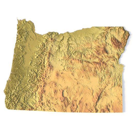 3D file Oregon Topographic Map – 3D Model for 3D Printing & CNC Carving ...