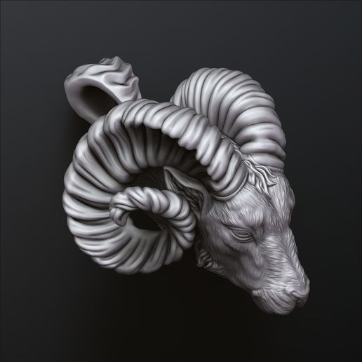 3D file Aries Head Pendant 3D print model ♈ ・3D printing idea to ...