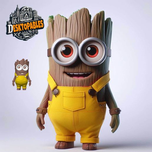 👹 Minion Groot (free this week) - Desktopable minifig + keyring ...