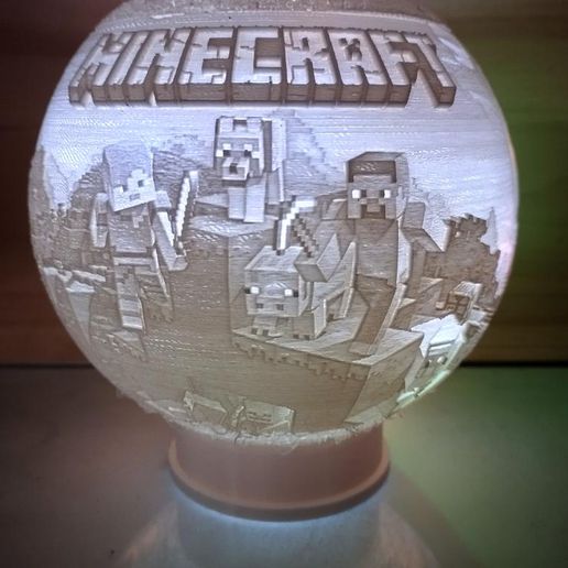 STL file Minecraft lithophane lamp moon 🔦 ・Model to download and 3D ...