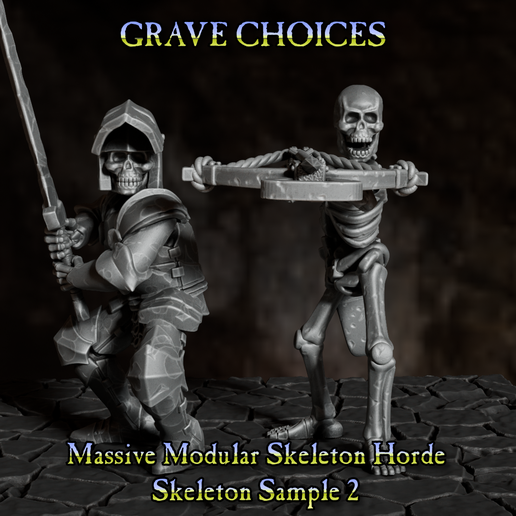 💀 Grave Choices Skeleton Sample 2・Free 3D File for 3D printing・Cults