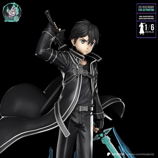 🗡️ Kirito SWORD ART ONLINE - STL ready for 3D Printing・ 3D File for 3D ...