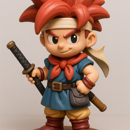 🎲 Chibi Crono - Chrono Trigger・Arquivo STL para Impressão 3D・Cults