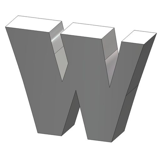 🧑‍🎨 W Buchstabe Gill Sans Font Letter・ STL File for 3D printing・Cults