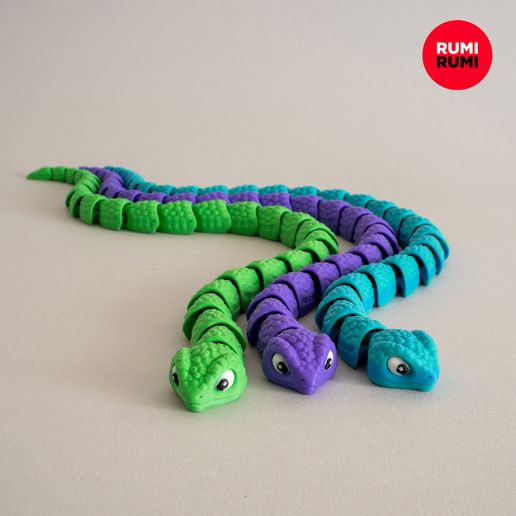 🐍 Flexi Articulated Snake・ 3D File for 3D printing・Cults