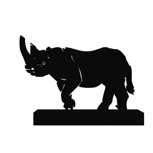 🦏 Geometric Rhino Statue・ STL File for 3D printing・Cults