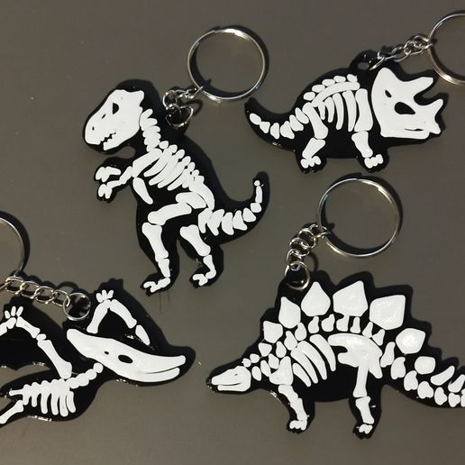 🦖 dinosaur skeleton key chains pack・Free STL File for ・Cults