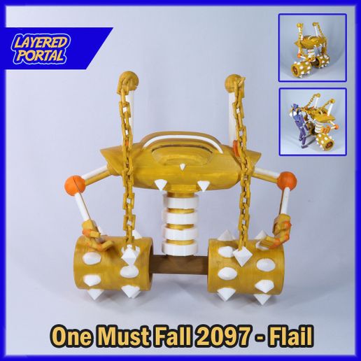 🍂 One Must Fall 2097 - Flail・ STL File for 3D printing・Cults