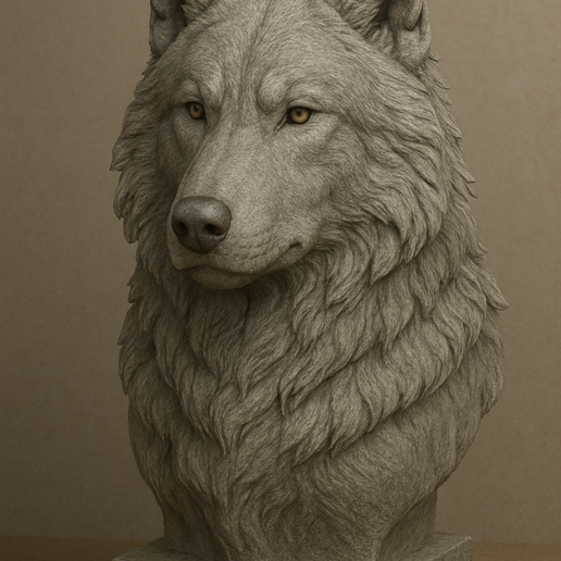 🐺 Powerful Wolf Sculpture Bust – 3D Printable Model・ STL File for 3D ...