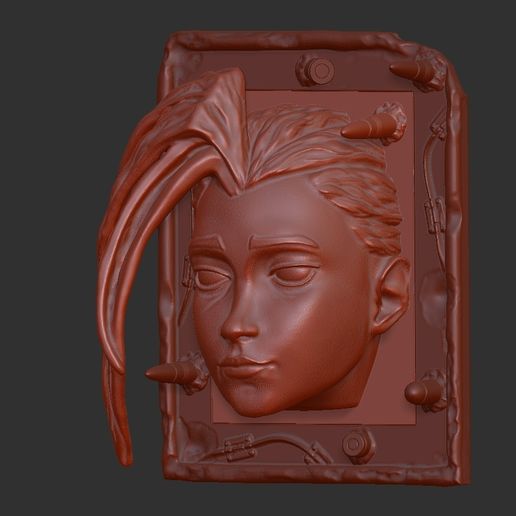 3D file Jinx Artwork Wall Decor From League of Legends 👾 ・3D printable ...