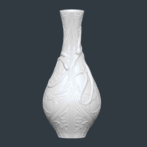 🎨 Art Nouveau Snake Vase STL – No Supports Needed・ STL File for 3D ...