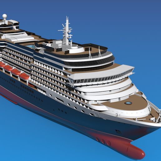 👸 Cunard Queen Victoria cruise ship 1:450 model kit・ STL File for ・Cults