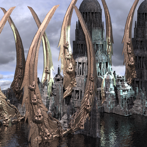 🕍 Skeletor Tower Scull Temples・ OBJ File for ・Cults