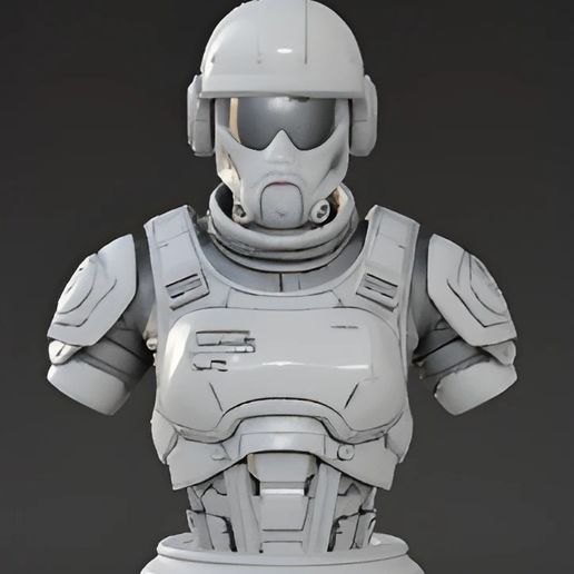 🫡 Sci Fi Soldier Sculpture Bust - 3D STL Printable・Бесплатный STL для ...