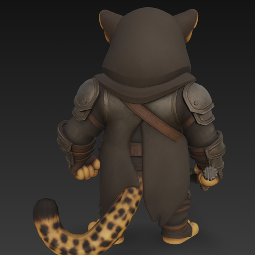 🎲 Jaguar Rogue - Chibi Fantasy Warrior DnD・ STL File for 3D printing・Cults