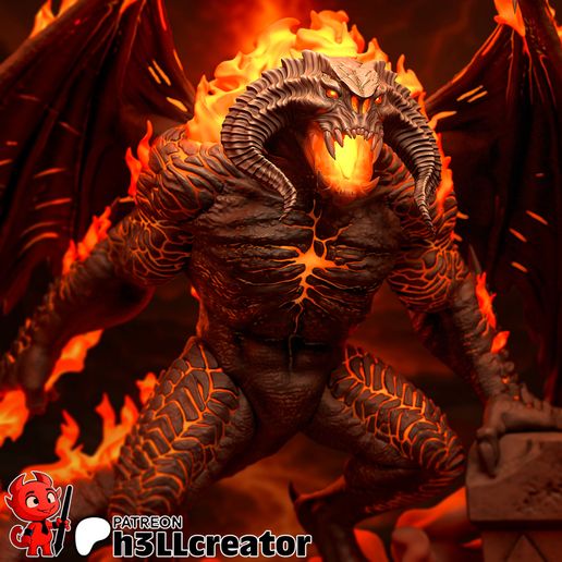 🧙‍♂️ Balrog・ STL File for 3D printing・Cults