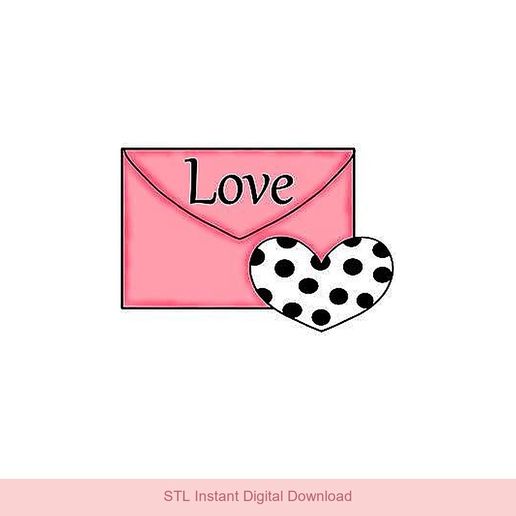 ️‍🔥 Love Envelope Cookie Cutter STL | Heart Mail Cookie Cutter | 3D ...