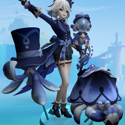 🔫 Furina with guests of the Salon Solitaire, Genshin Impact・ STL File ...