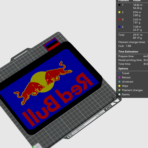 🐂 Red Bull Logo Lightbox LED Lamp・ STL File for ・Cults