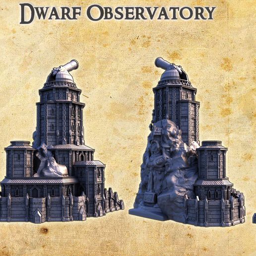 🎲 Dwarf Observatory 28 mm Tabletop Terrain・ STL File for 3D printing・Cults
