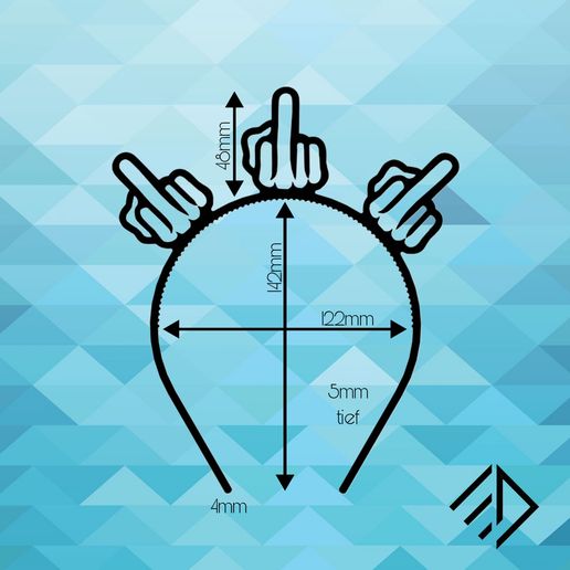 STL file Headband - Middle finger - Stinky finger - Hair accessories ...