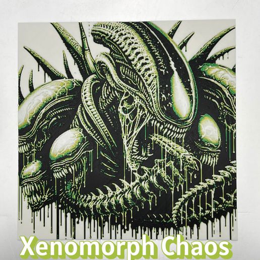 👽 Xenomorph Chaos Hueforge・Free STL File for 3D printing・Cults