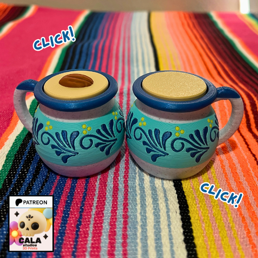 Talavera Clay Mugs Clickers! ☕💙・ 3D File for 3D printing・Cults