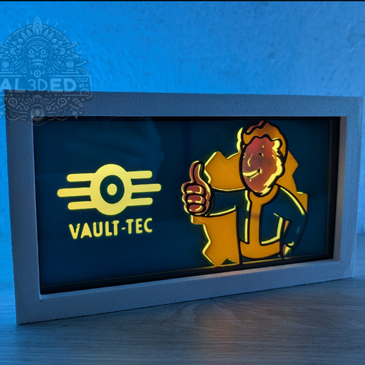 👦 Vault Boy Fallout Desk Lamp LED Lightbox・ STL File for 3D printing ...