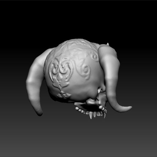 STL file ornamental demon skull 💀 ・3D printer model to download・Cults