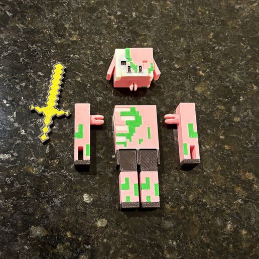 🧟 Piglin Zombificado totalmente articulado・Arquivo STL para Impressão ...