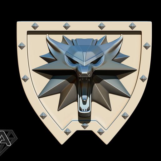 🐺 Witcher wolf shield・Fichier STL pour Impression 3D・Cults