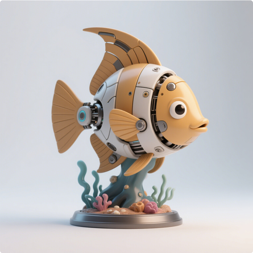 🐠 fish mech, sci-fi fish・ STL File for 3D printing・Cults