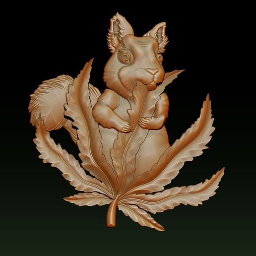 squirrel leaf art