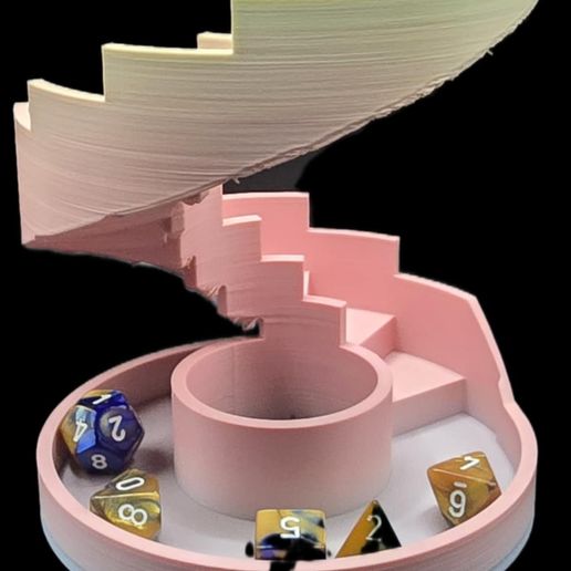 Free STL file SPIRAL STAIRCASE DICE TOWER PRINT IN PLACE NO SUPPORTS ...