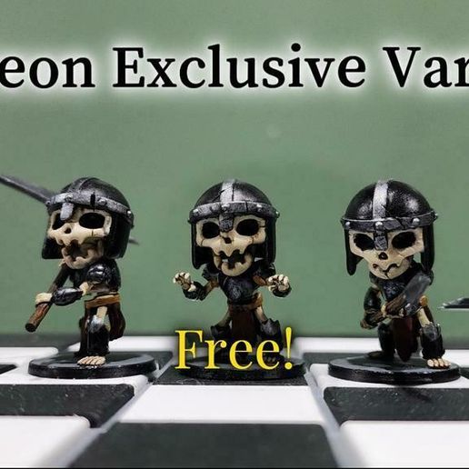 💀 Skeleton Soldier Unarmed (Black Pawn)・Free 3D File for ・Cults