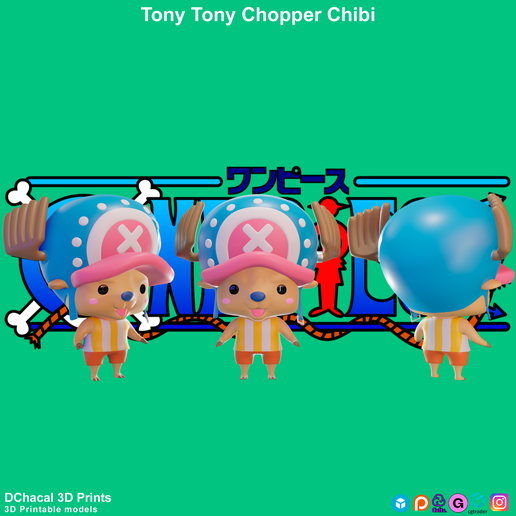 💬 Tony Tony Chopper Chibi - One Piece・Archivo STL para ・Cults