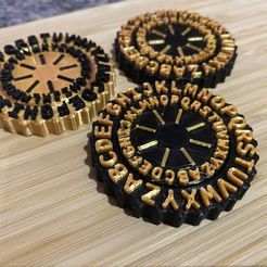 3D printing Secret Message Decoder with Ratchet (Caesar cipher) • made ...