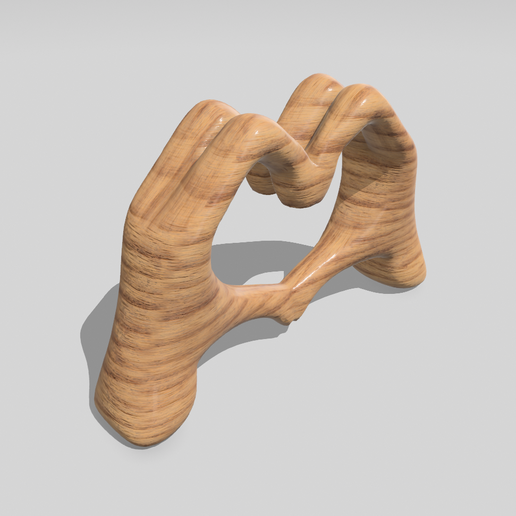 STL file Heartfelt Harmony, Abstract hands in heart shape statue, Heart ...