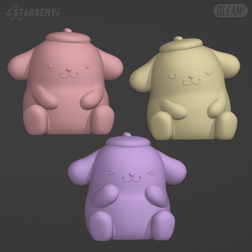 👋 Pompompurin Chibi 3 Models Fanart Sanrio・ 3D File for 3D printing・Cults