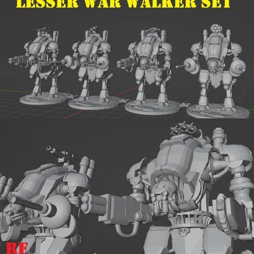 🎲 mixed lesser war-walker set・ OBJ File for 3D printing・Cults