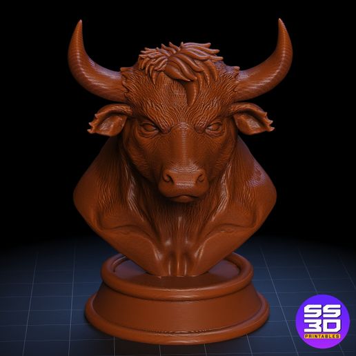 STL file Bull Head Bust - 3D Printable STL File 🐂 ・3D print object to ...