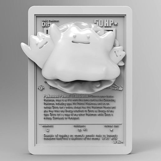 🐉 Mewtwo, Mew, Ditto 3D Pokemon Cards | Pokémon Evolution Set・ 3D File ...