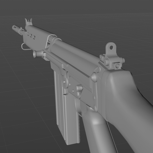 OBJ file Belgian FN Fal rifle digital model material-3 🗺️ ・Design to ...